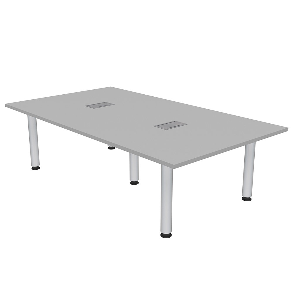 Inbox Zero 7 Foot Rectangular Meeting Table with Post Legs and Power ...