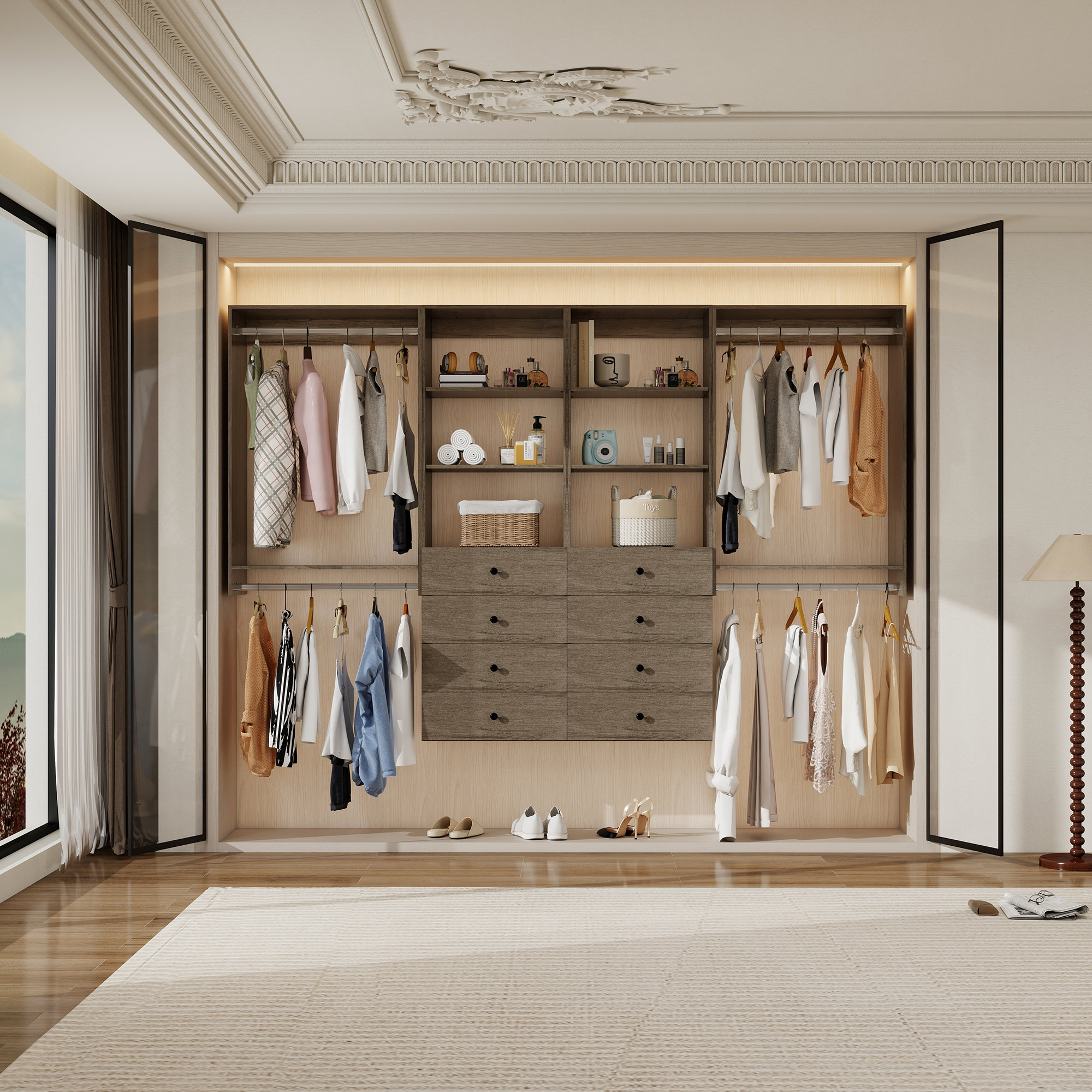 Latitude Run® Built in Closet Organizer Systems: Walk-in Closet ...