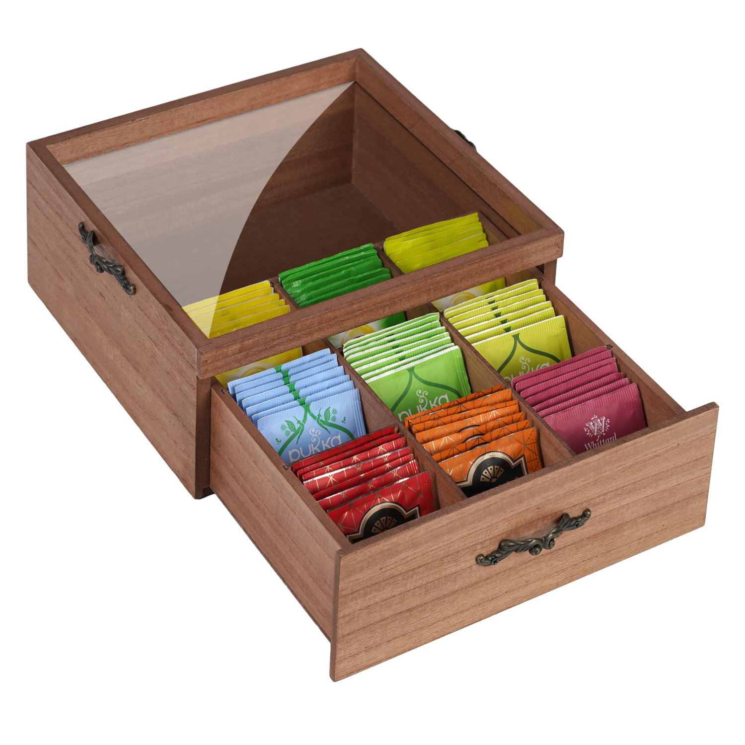 Ophelia & Co. Tea Bag Organizer, Wooden Tea Box Organizer Storage Box ...