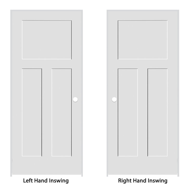 Trimlite Primed 3 Craftsman Panel Interior Shaker Door Prehung with 6-9 ...