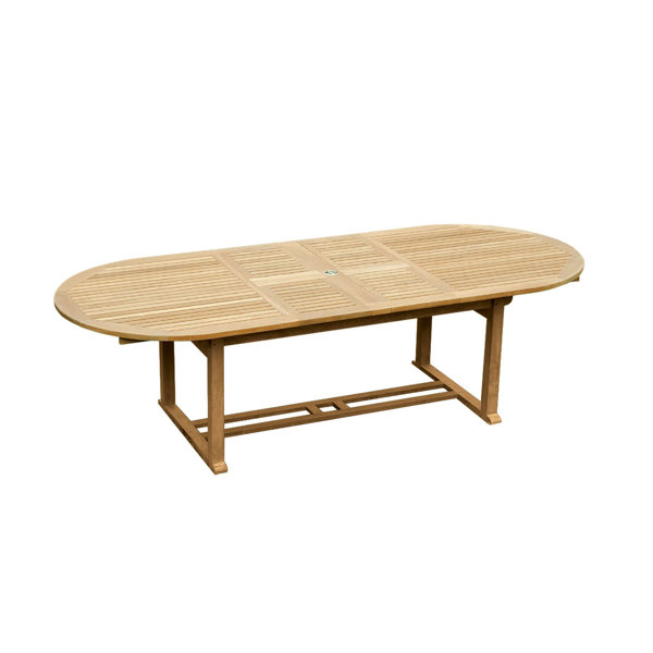 Atlanta Teak Furniture Chelmsford Oval 103'' L x 43'' W Outdoor Dining ...