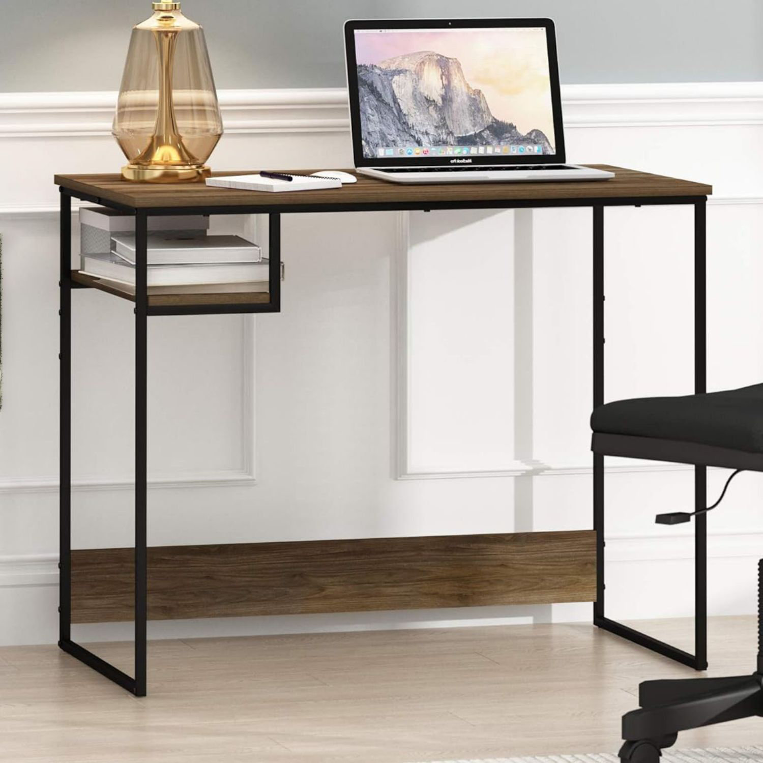 17 Stories Willfond Metal Base Writing Desk | Wayfair