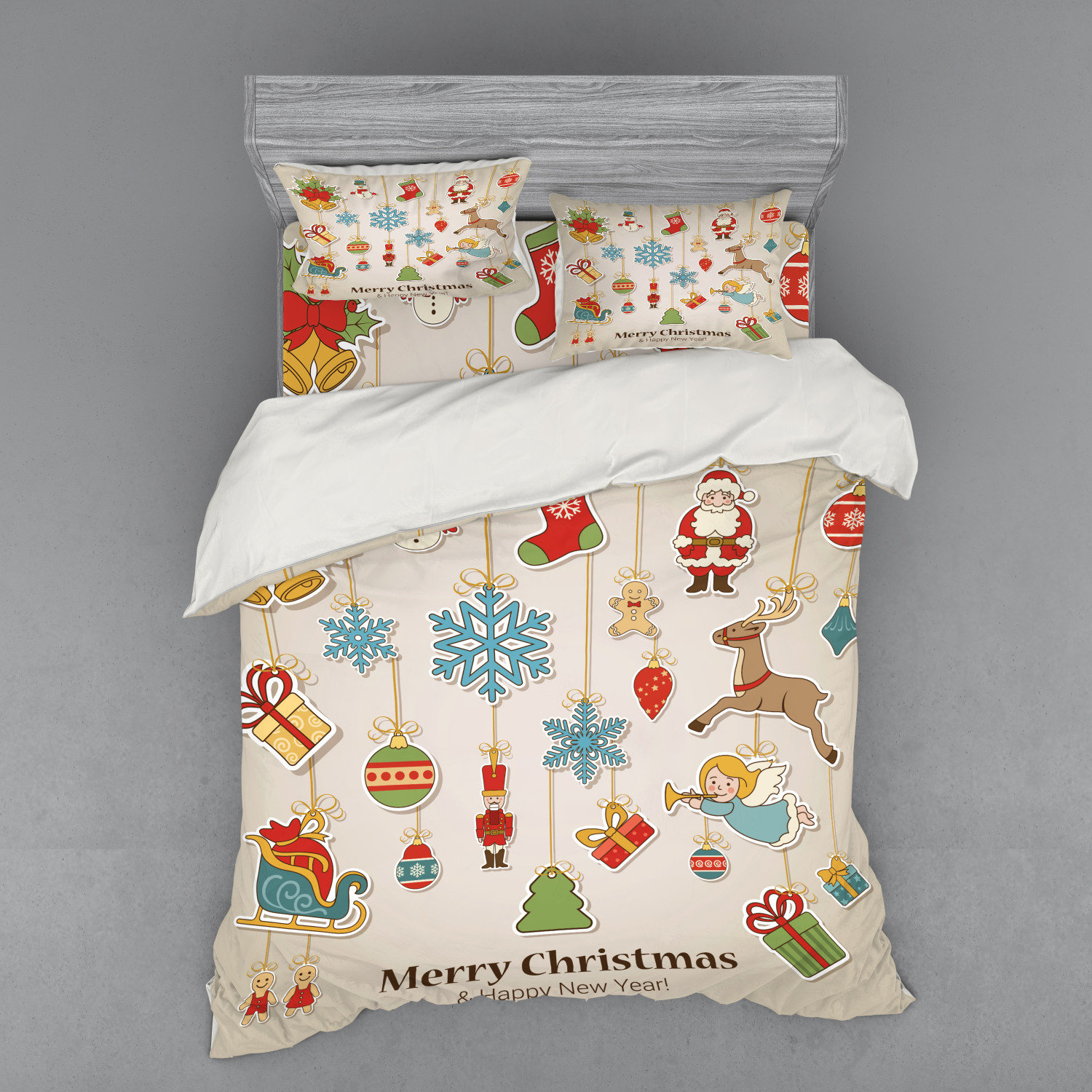 Ambesonne Christmas Noel Xmas Winter Holiday Themed Celebratory Objects ...
