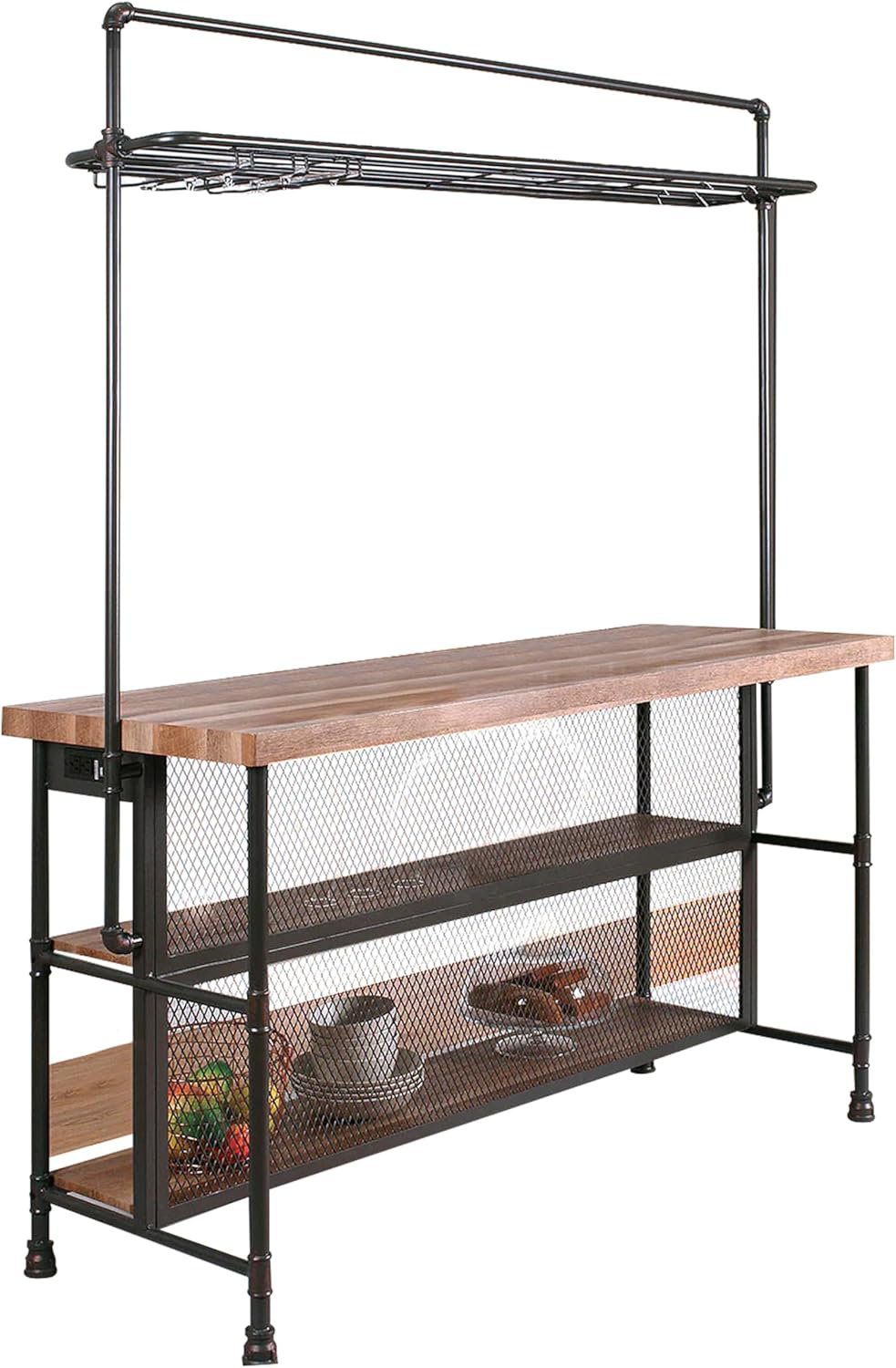 Williston Forge Rustic Sand Black And Natural Tone Metal Bar Height ...