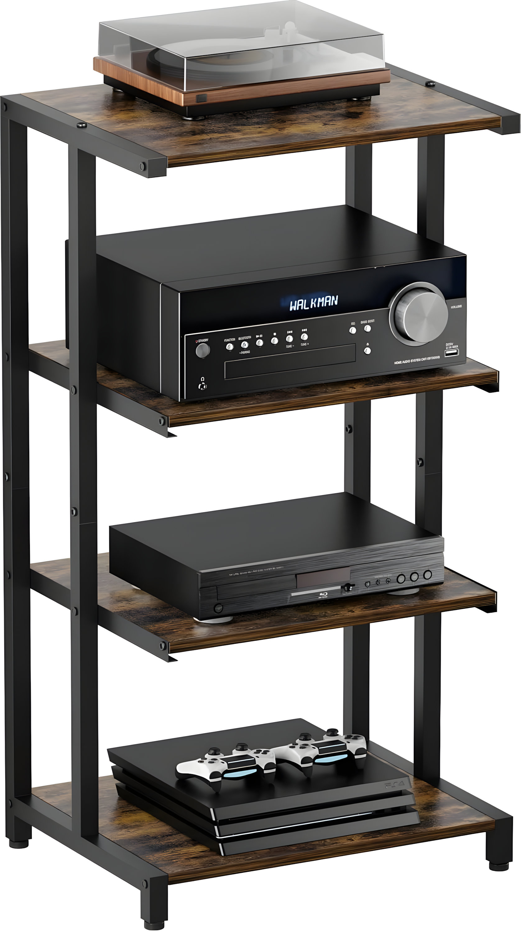 Wrought Studio 4-Tier Media Storage Stand For TV Accessories, Game ...