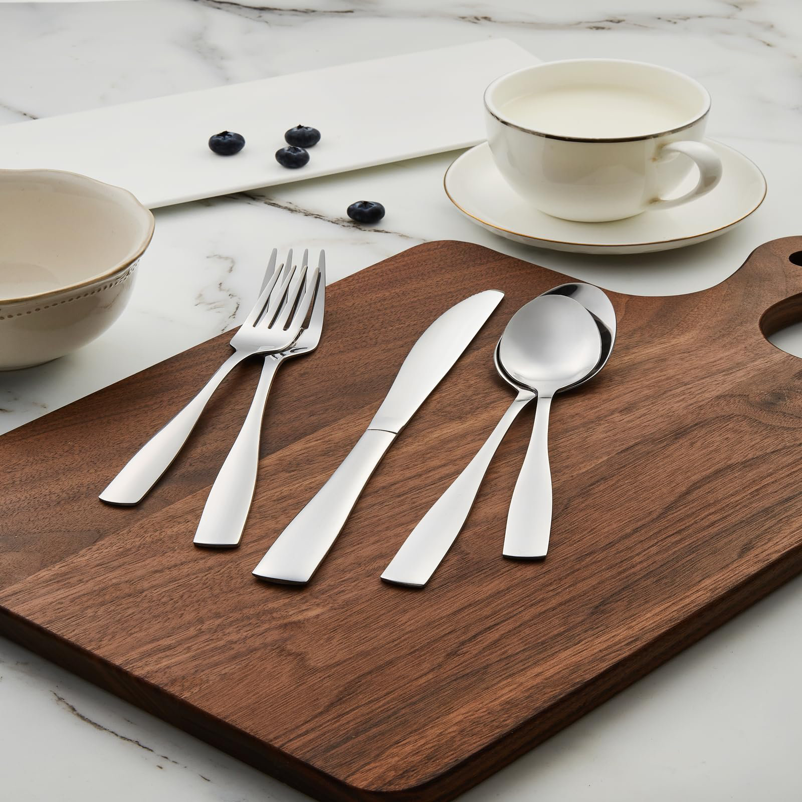 Latitude Run® 45PCS Stainless Steel Silverware Set, Flatware Set For ...