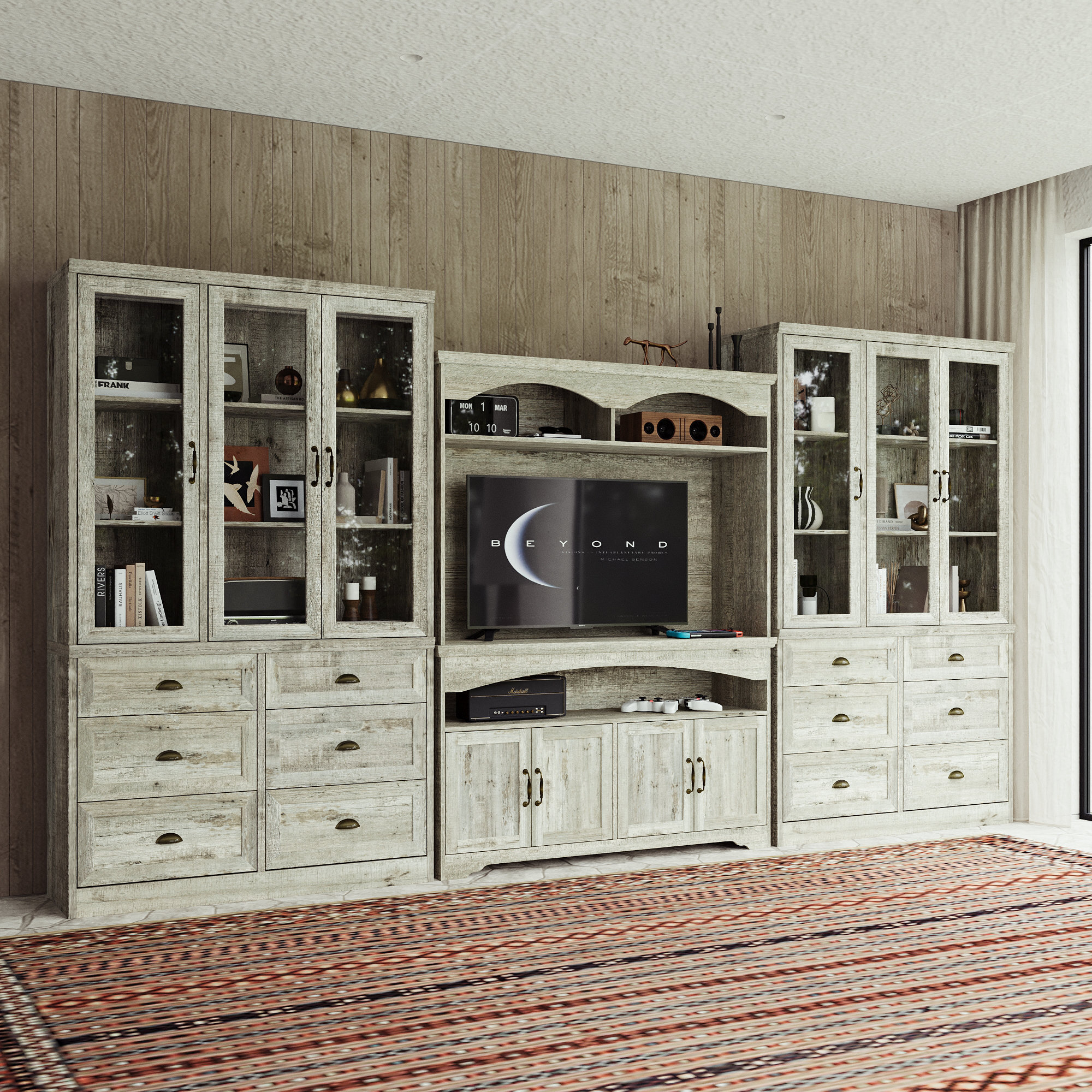 Red Barrel Studio® Entertainment Center With Strong Storage And Wood ...