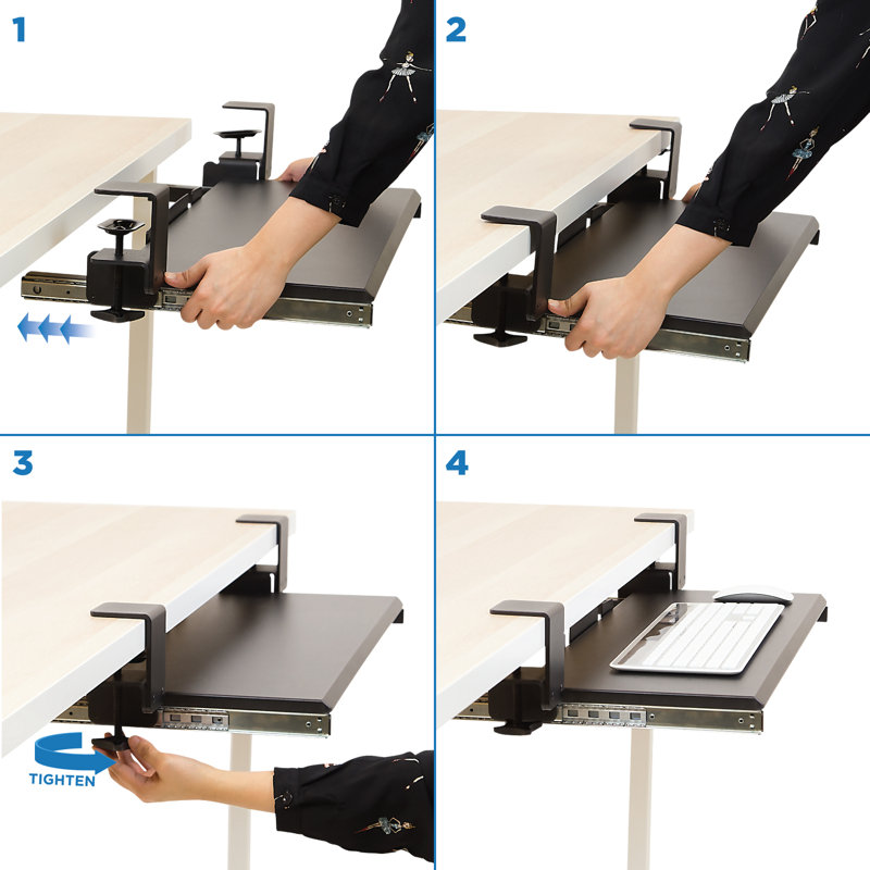 Mount-It! Clamp Keyboard Tray | Ergonomic Under Desk Pull Out Keyboard ...