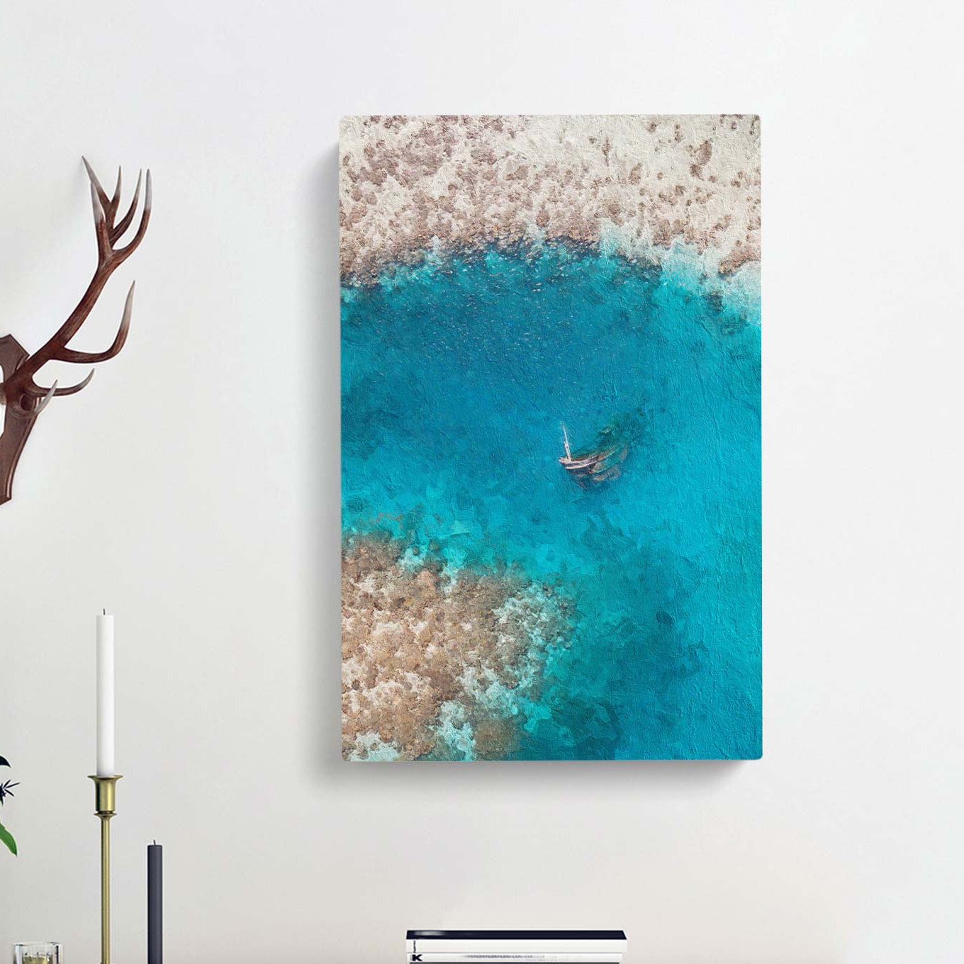 East Urban Home Sunken Ship in Keyodhoo Maldives - Wrapped Canvas ...