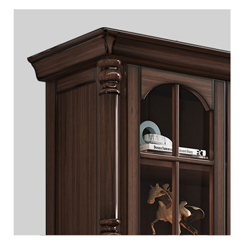 Parttlion Chinese style storage cabinet glass door bookcase | Wayfair