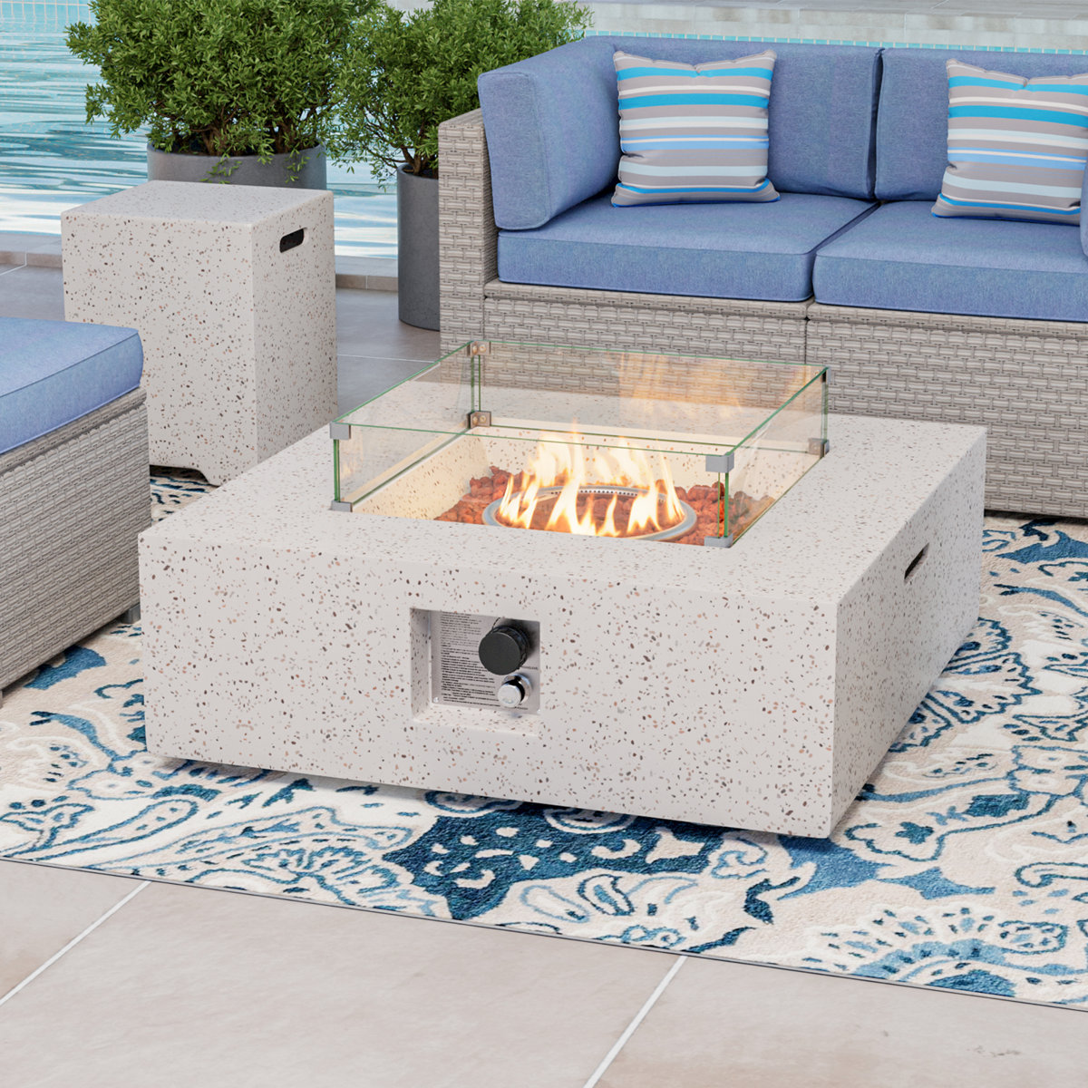 Trent Austin Design® Kinzie Concrete Propane Fire Pit Table & Reviews ...