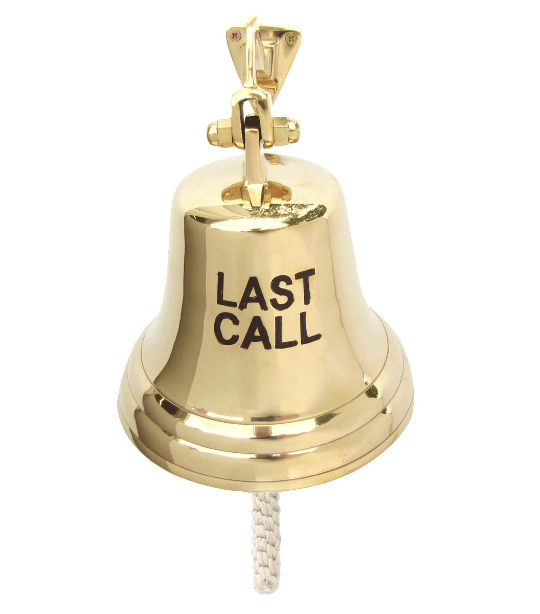 Winston Porter Mann Large Brass Wall Mount Bartender Tip Bell | Wayfair