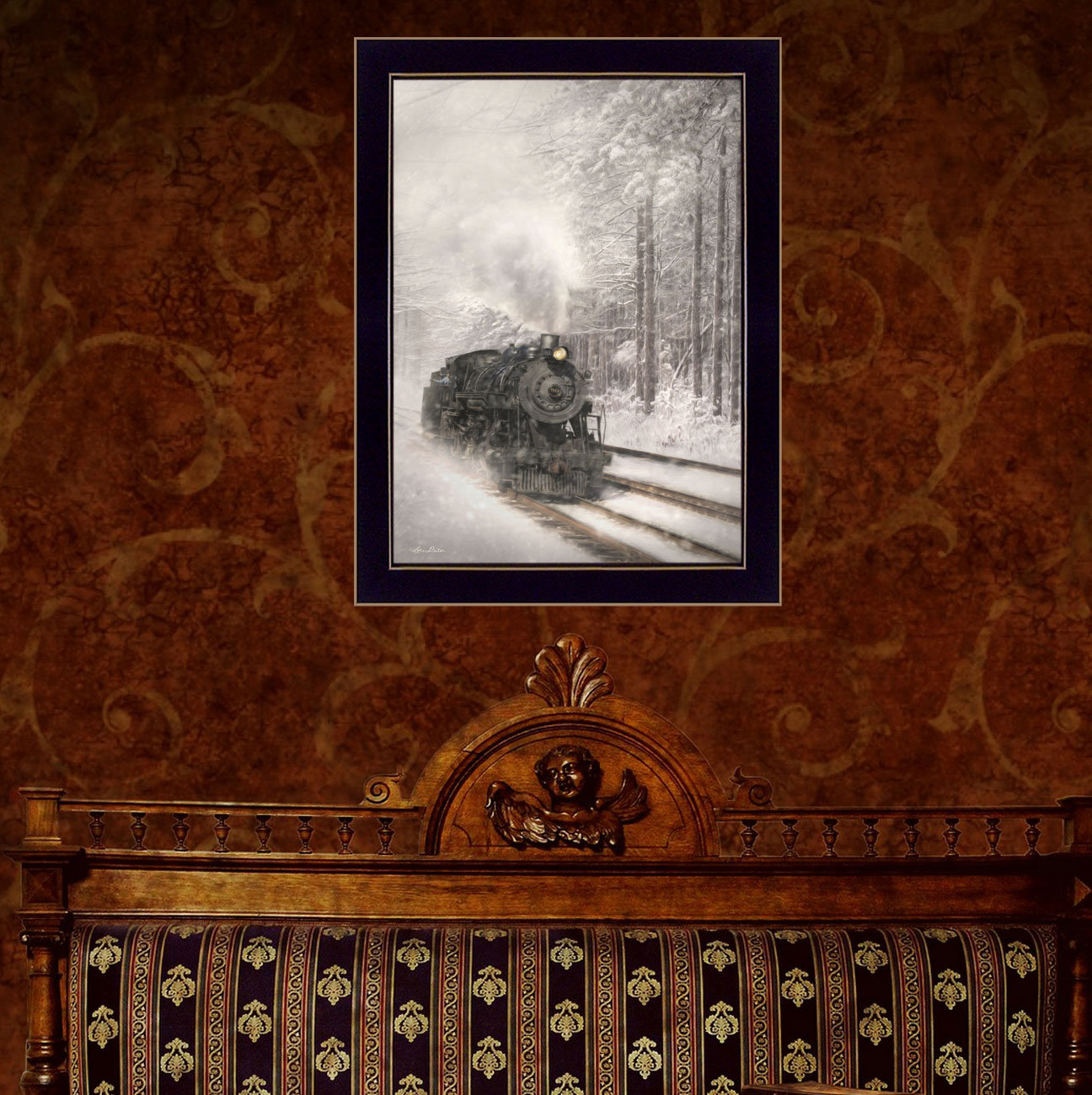 Alcott Hill® Snowy Locomotive Framed Wall Art for Living Room, Home ...