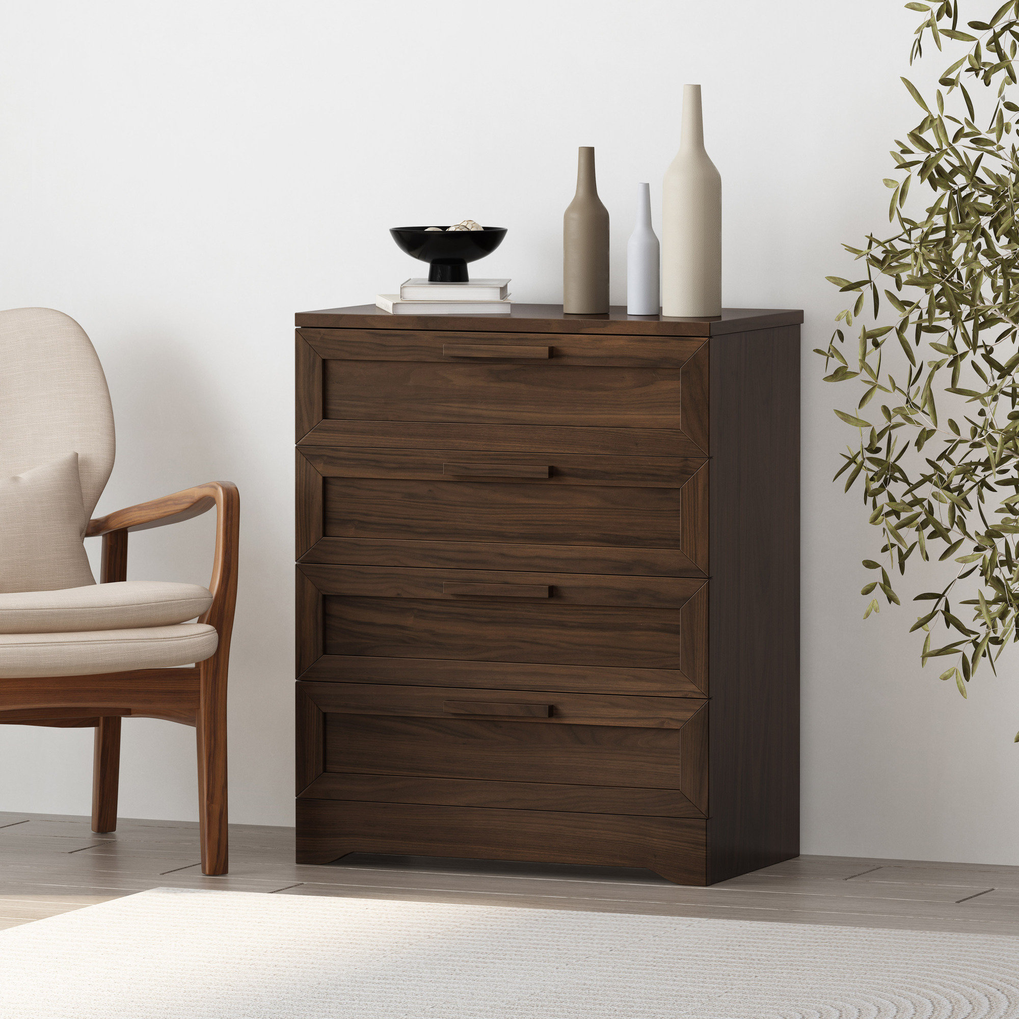 Hokku Designs Delaney 4-drawer Dresser – Sleek And Practical Storage ...