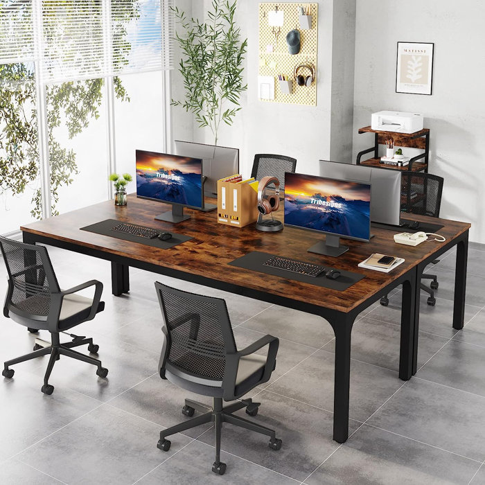 17 Stories Alyzia 78.8'' W Rectangle Computer Desk & Reviews | Wayfair