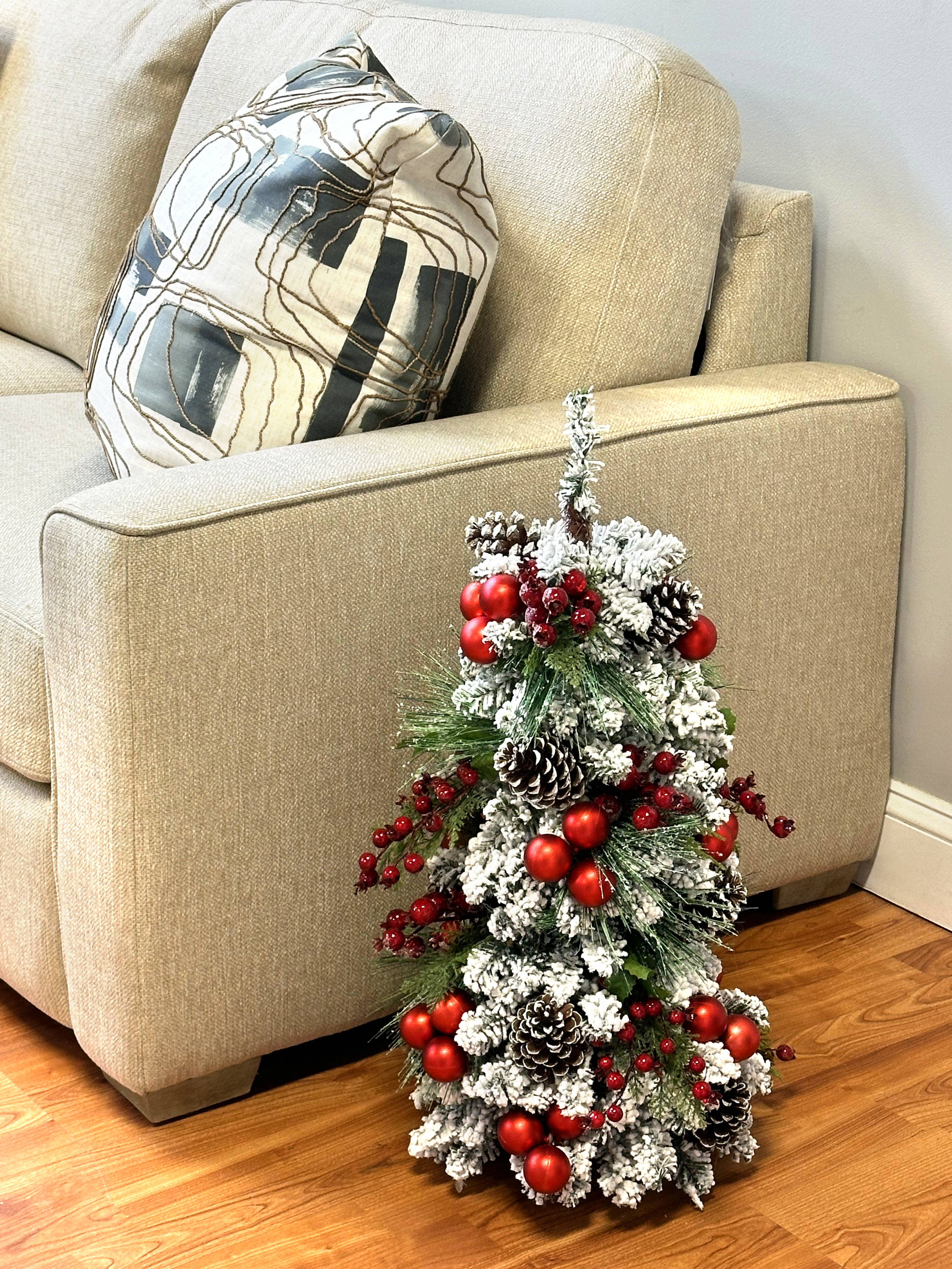The Holiday Aisle® 28" Holiday Snow Flocked Christmas Tree with ...