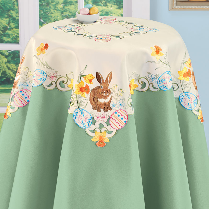 The Holiday Aisle® Bunny Floral Table Topper | Wayfair