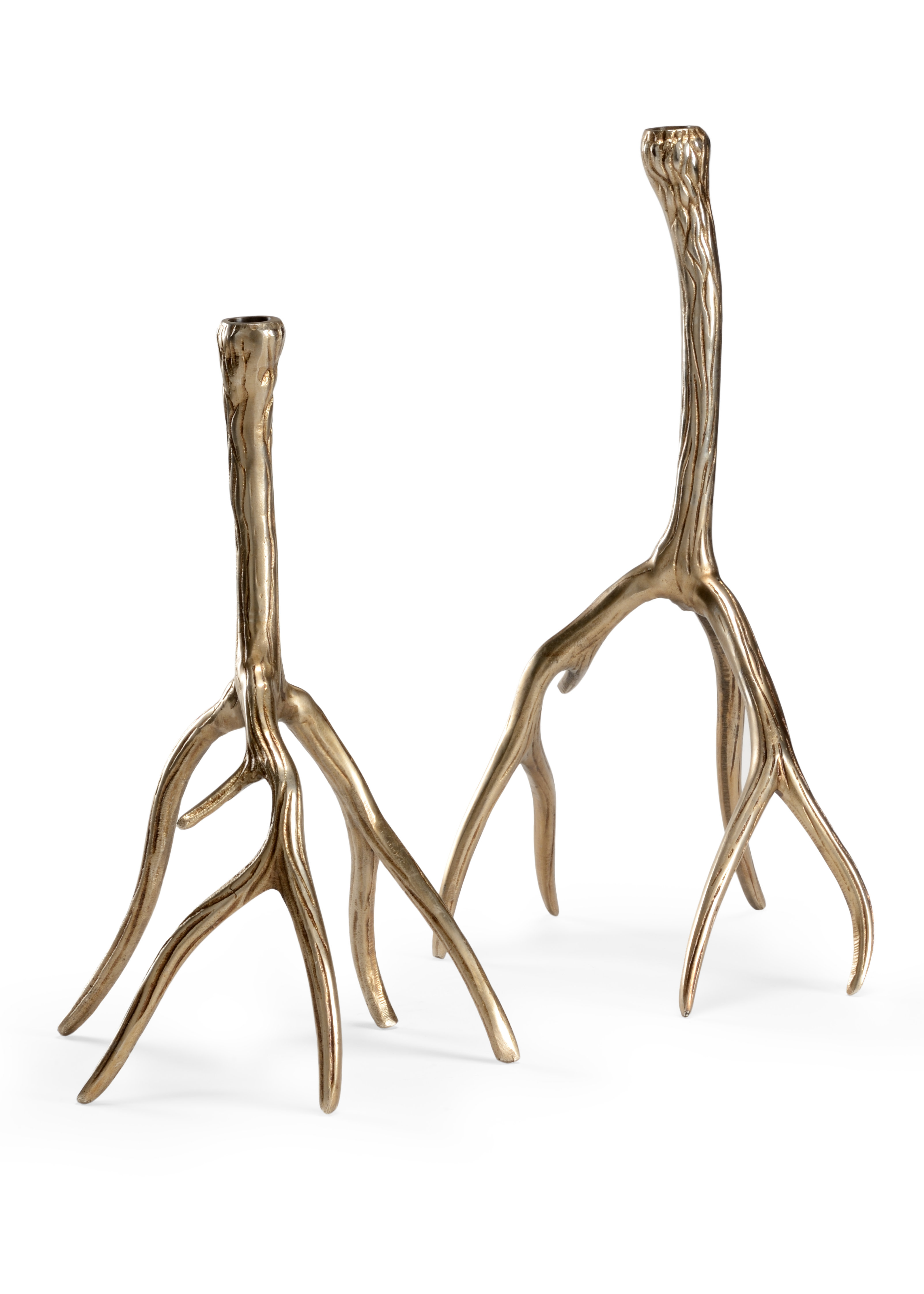 Wildwood Antler 2 Piece Cast Aluminum Candlestick Set | Wayfair