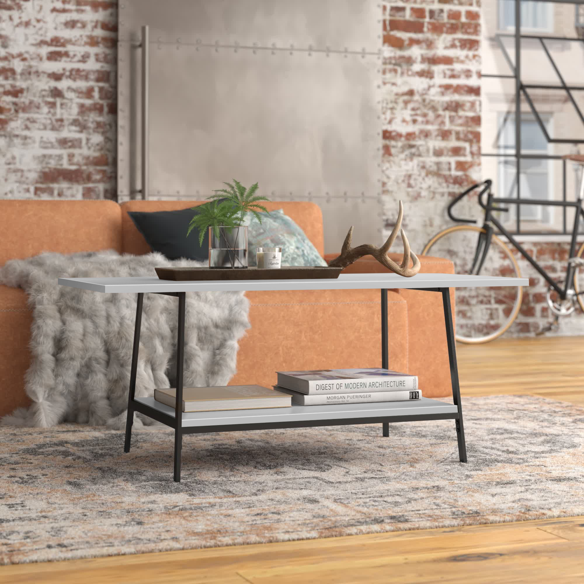 Steelside™ Keagan 4 Legs Coffee Table with Storage & Reviews | Wayfair