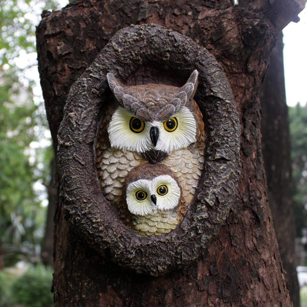 Millwood Pines Owl Tree Hugger Whimsical Tree Sculpture Garden Statues ...