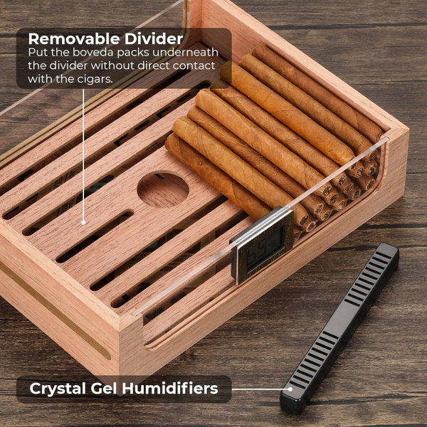 Glencreag Cigar Humidor Cabinet With Automatic Led Light, Extra Large ...