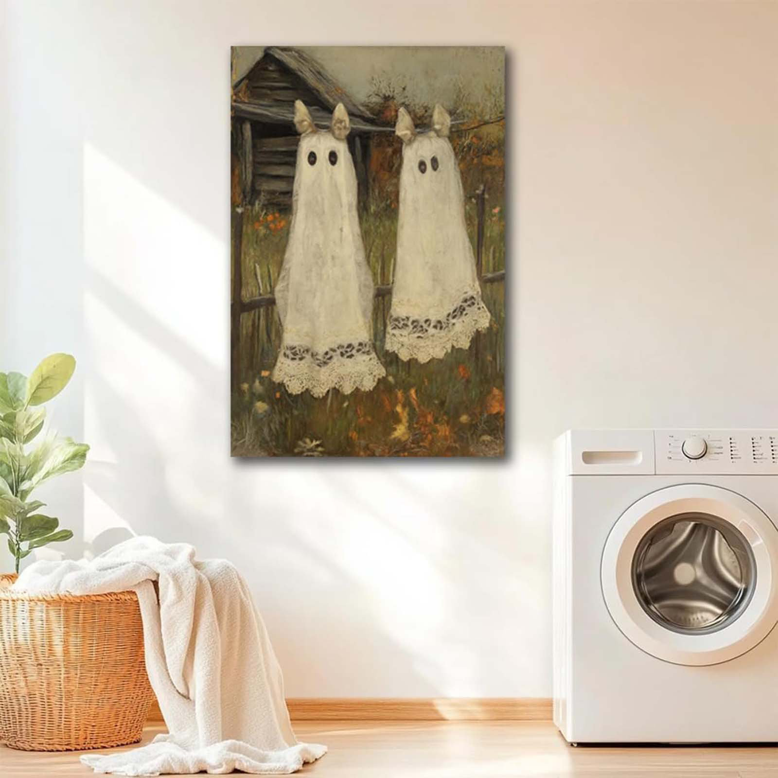 Ophelia & Co. Halloween Ghost Cabin Laundry Room Wall Art Print,Ghosts ...