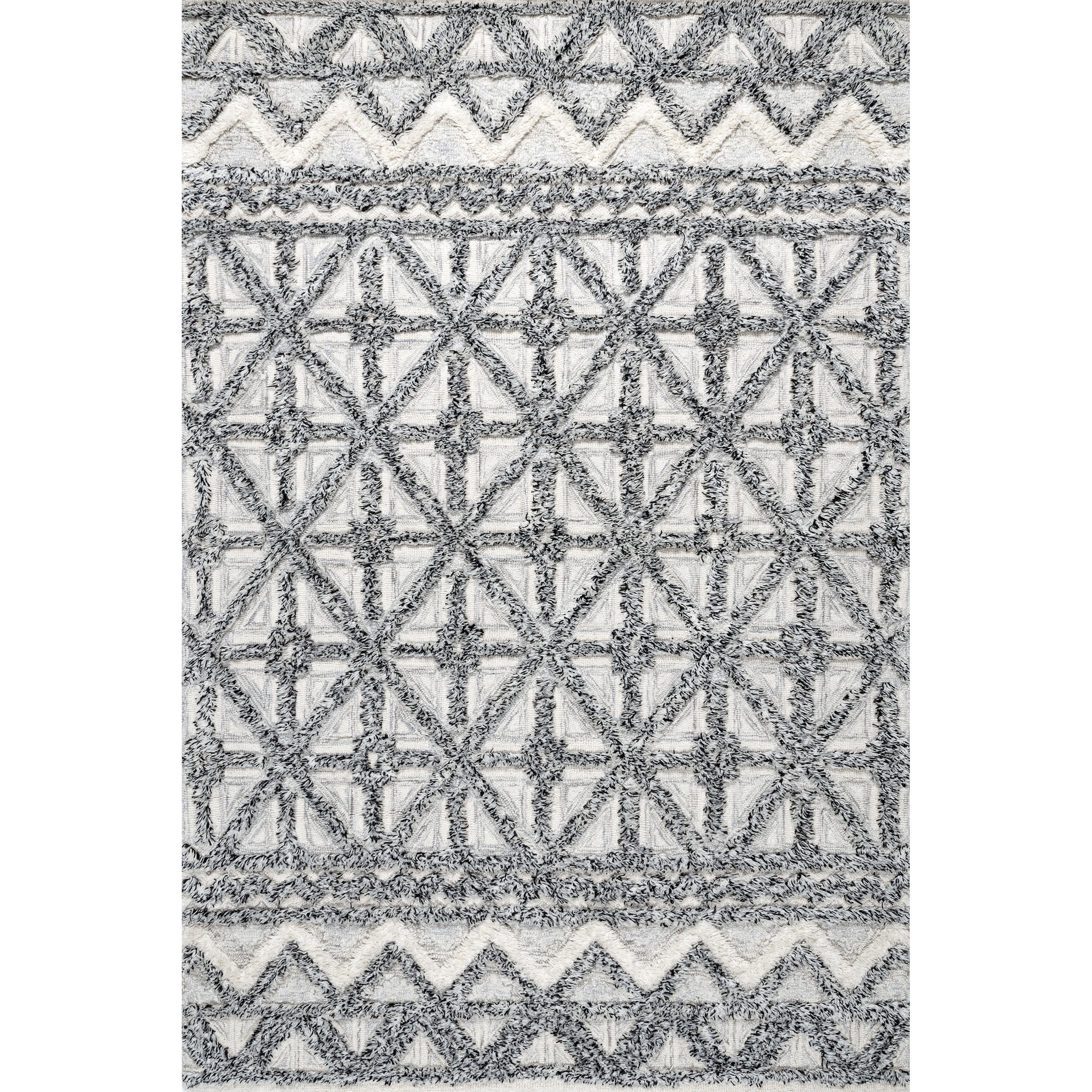 Foundry Select Parmer Geometric Handwoven Cotton/Wool Gray Area Rug ...