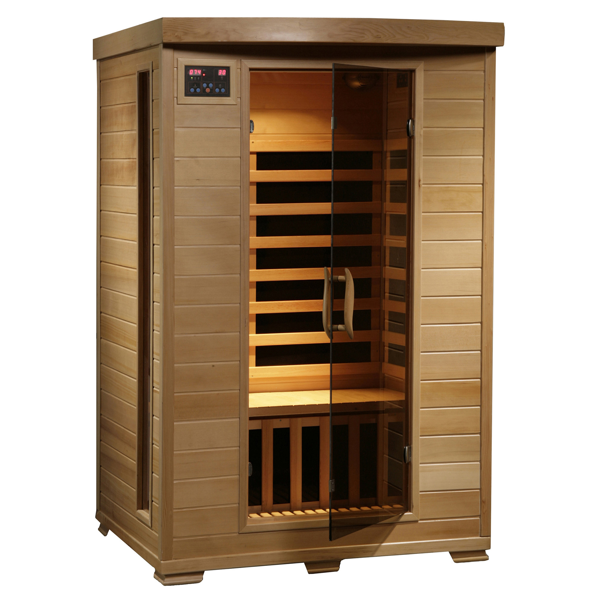 Heatwave 2-Person Hemlock Deluxe Infrared Sauna with 6 Carbon Heaters ...