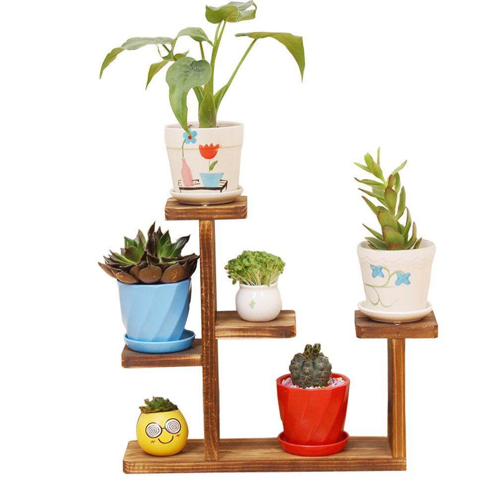Ophelia & Co. Wooden DIY Mini Desktop Plant Stand, Multi-Layer Simple ...