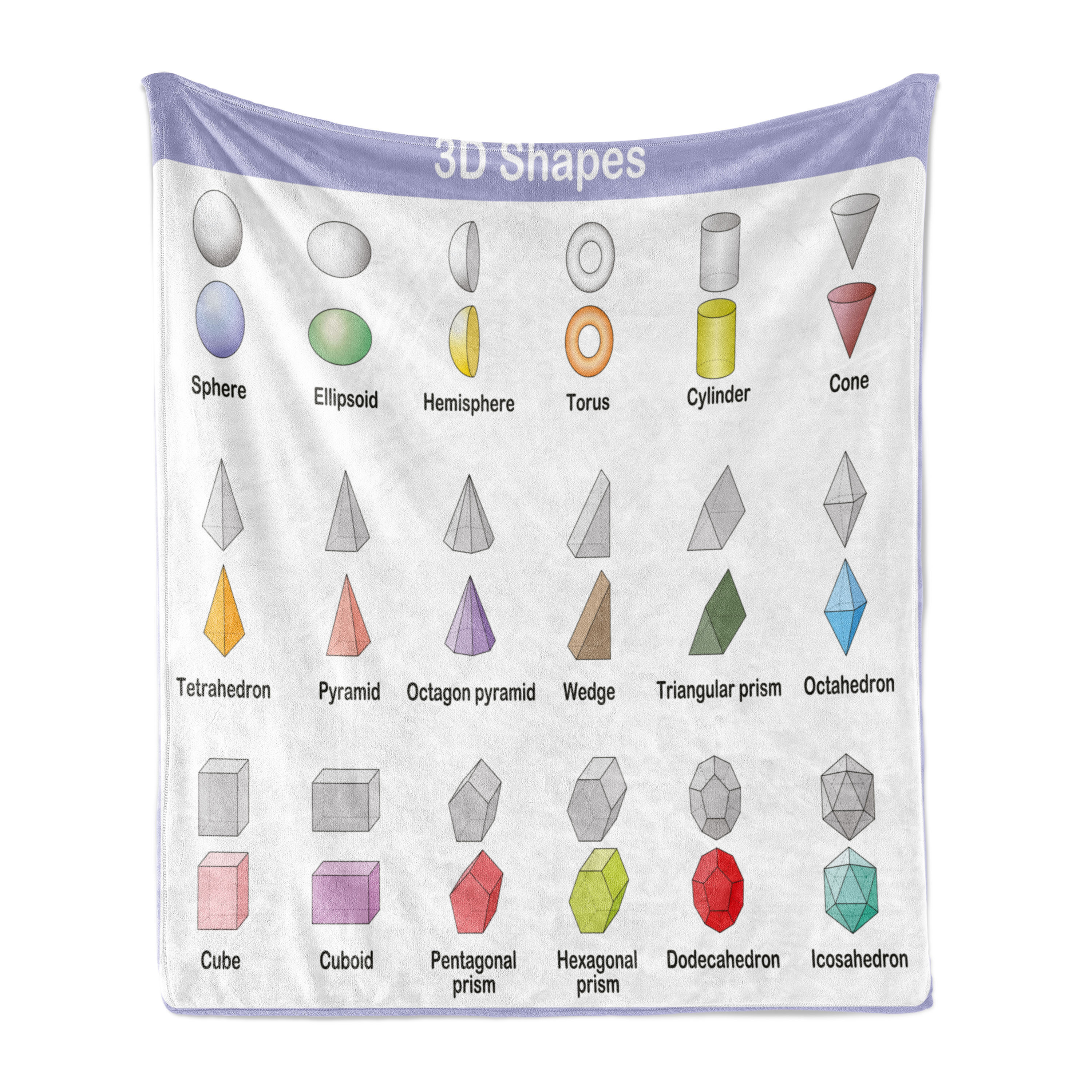 Ambesonne Science Fleece Throw Blanket 3D Shapes Theme Multicolor | Wayfair