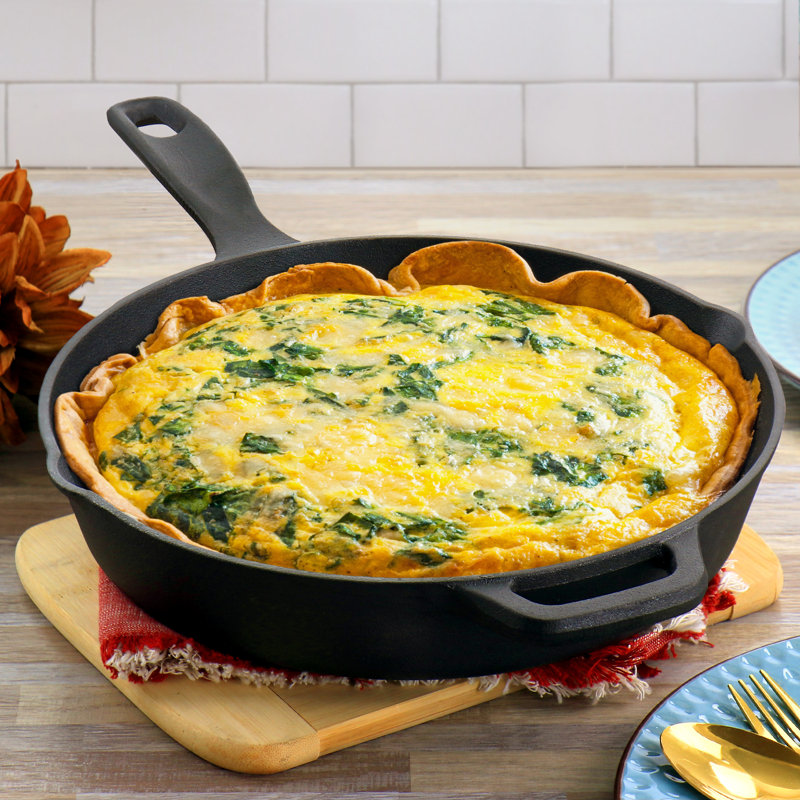 Oster Castaway 12 Inch Cast Iron Round Frying Pan With Dual Spouts ...