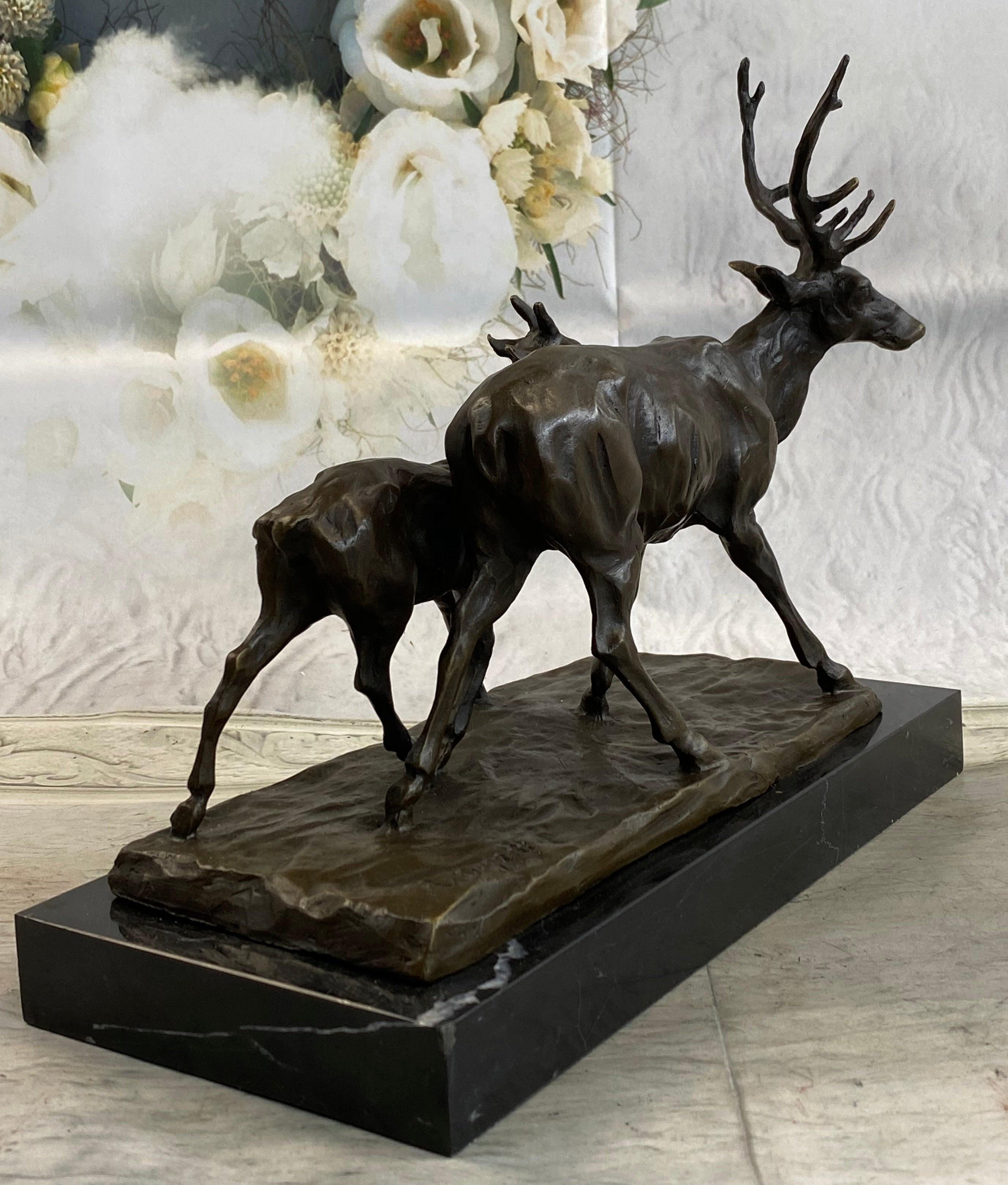 Loon Peak® Jhayda Deer Buck Elk And Doe Fawn Caribou Reindeer Bronze ...