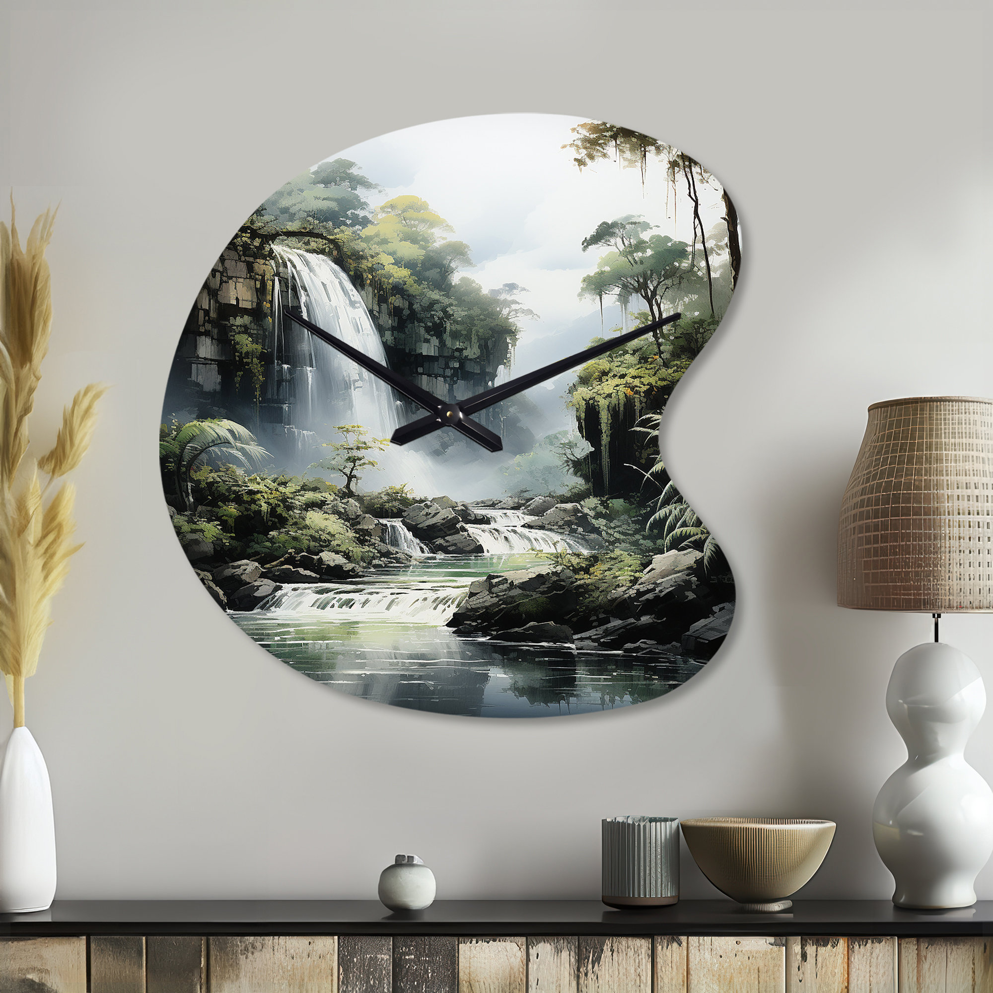 Design Art Dominican Whispering Waterfalls II - Drop Shape Coastal ...