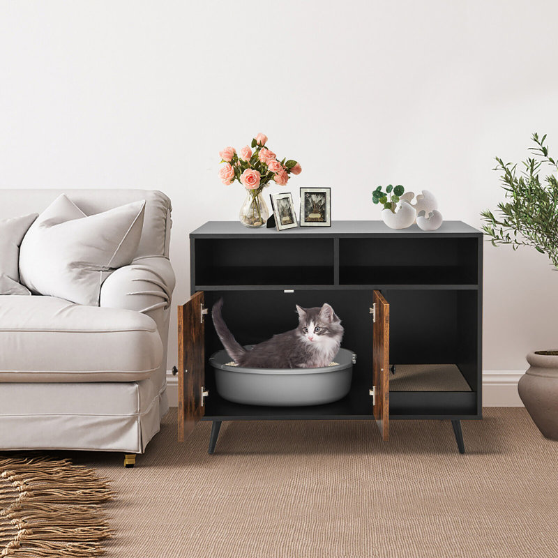 Archie & Oscar™ Retford Cat Litter Box Enclosure W/ Scratching Pad End ...