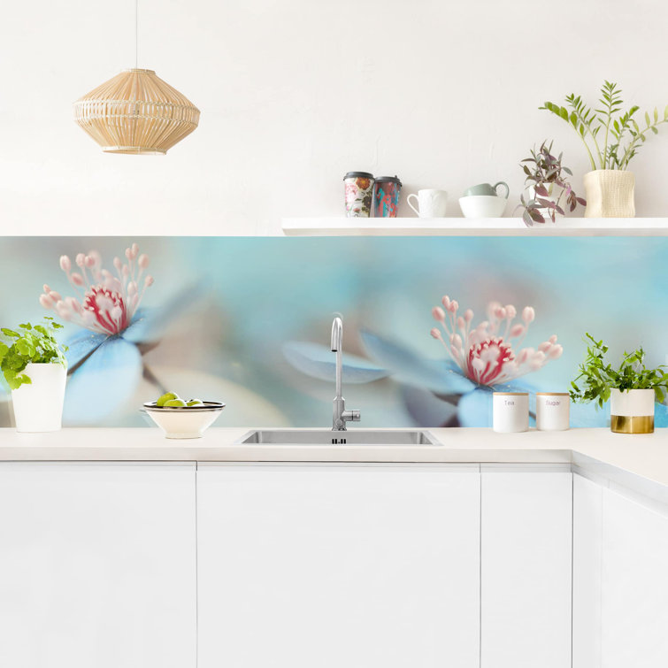 Ebern Designs Aigar 80 x 280Cm PVC Tile in Blue | Wayfair.co.uk