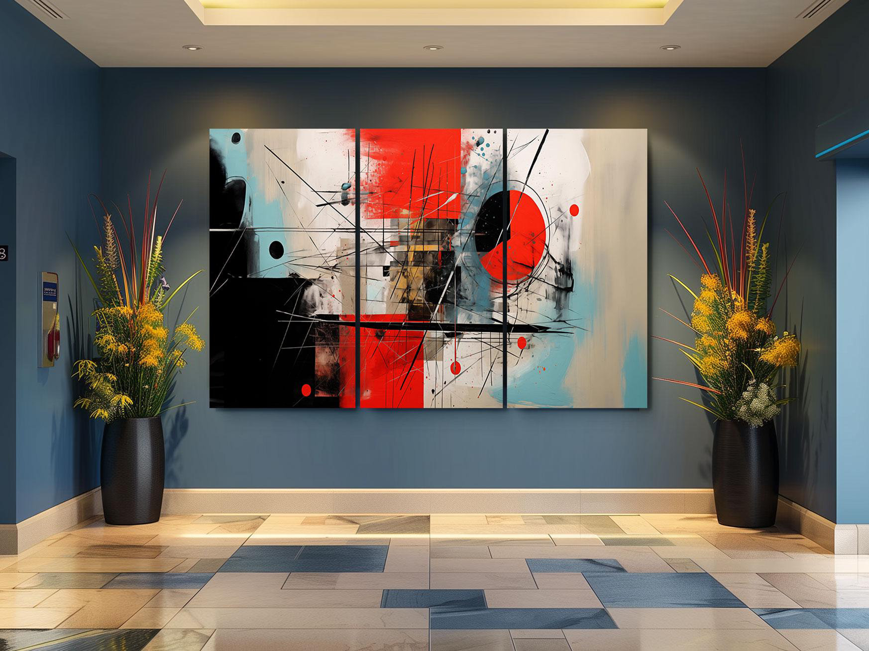 Orren Ellis Triptych Canvas Wall Art – Modern Abstract Triptych | Wayfair