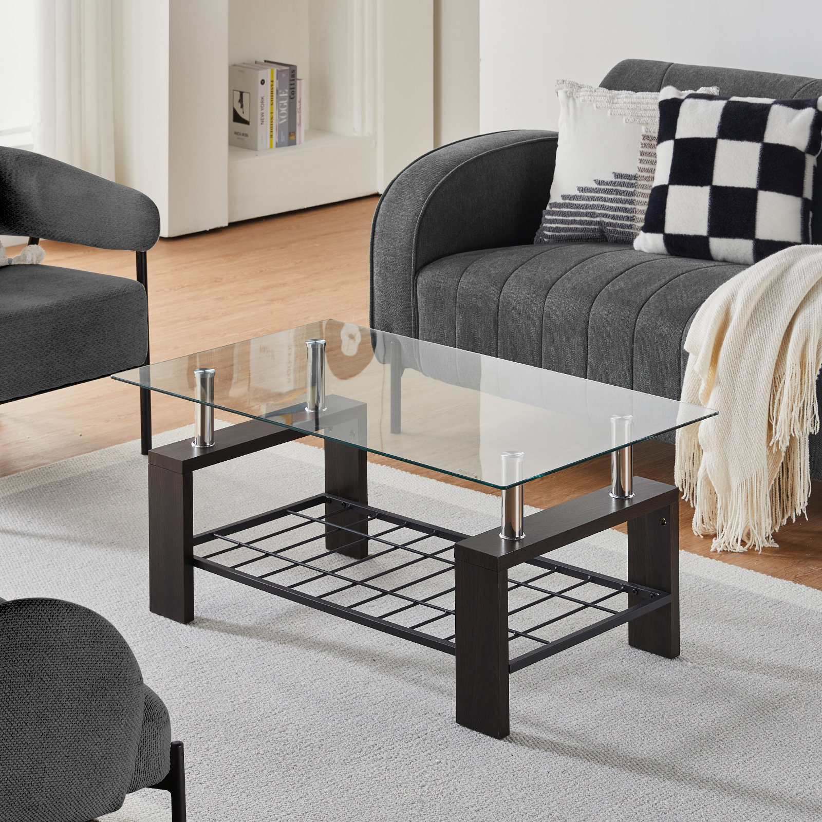 CLIPOP 4 Legs Coffee Table with Storage | Wayfair