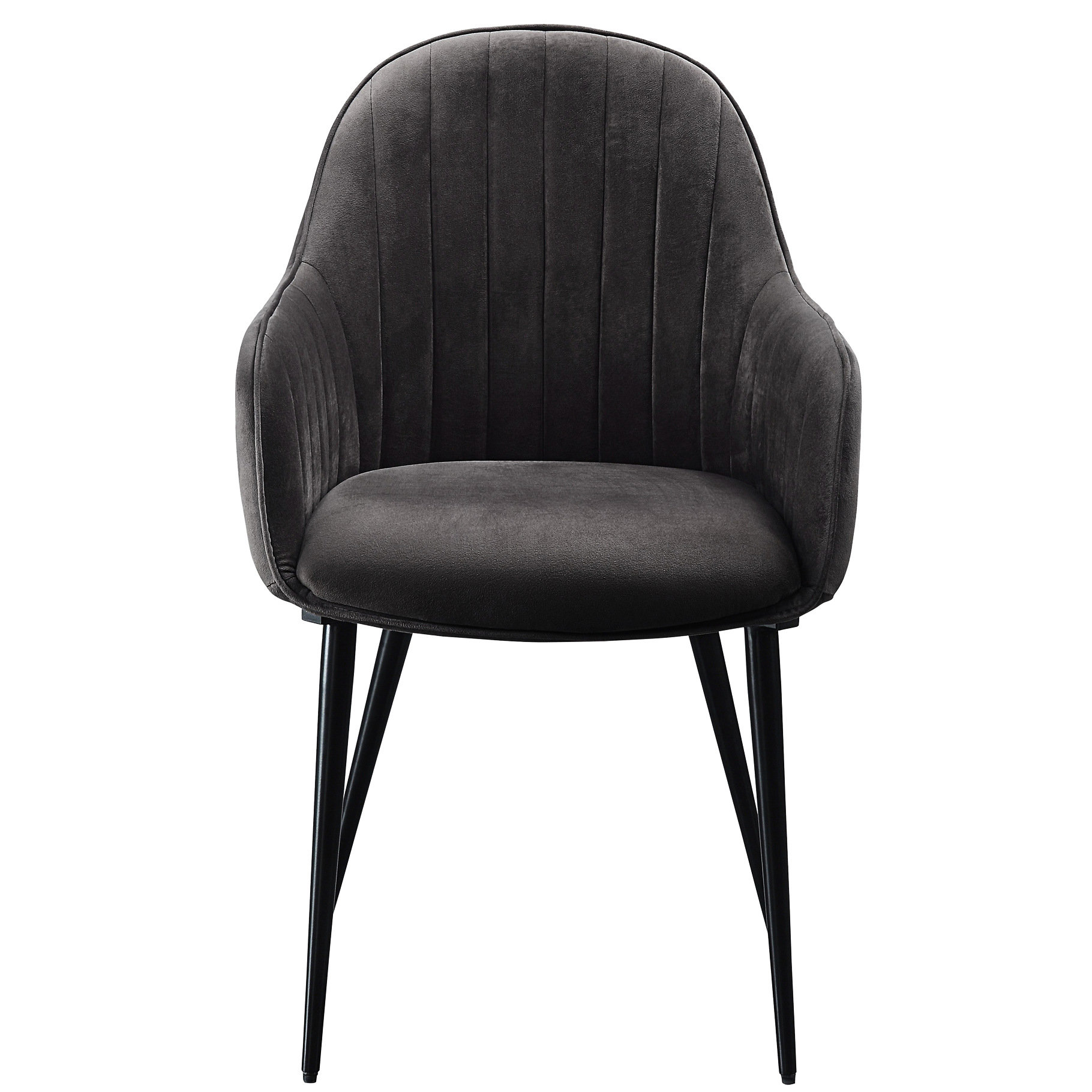 Corrigan Studio® 2pcs Dark Grey Back Dining Chairs, Mid-century Modern ...