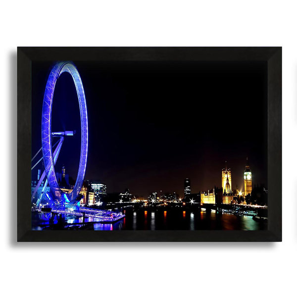 Brayden Studio London Eye Blue Uk - Print on Canvas | Wayfair.co.uk
