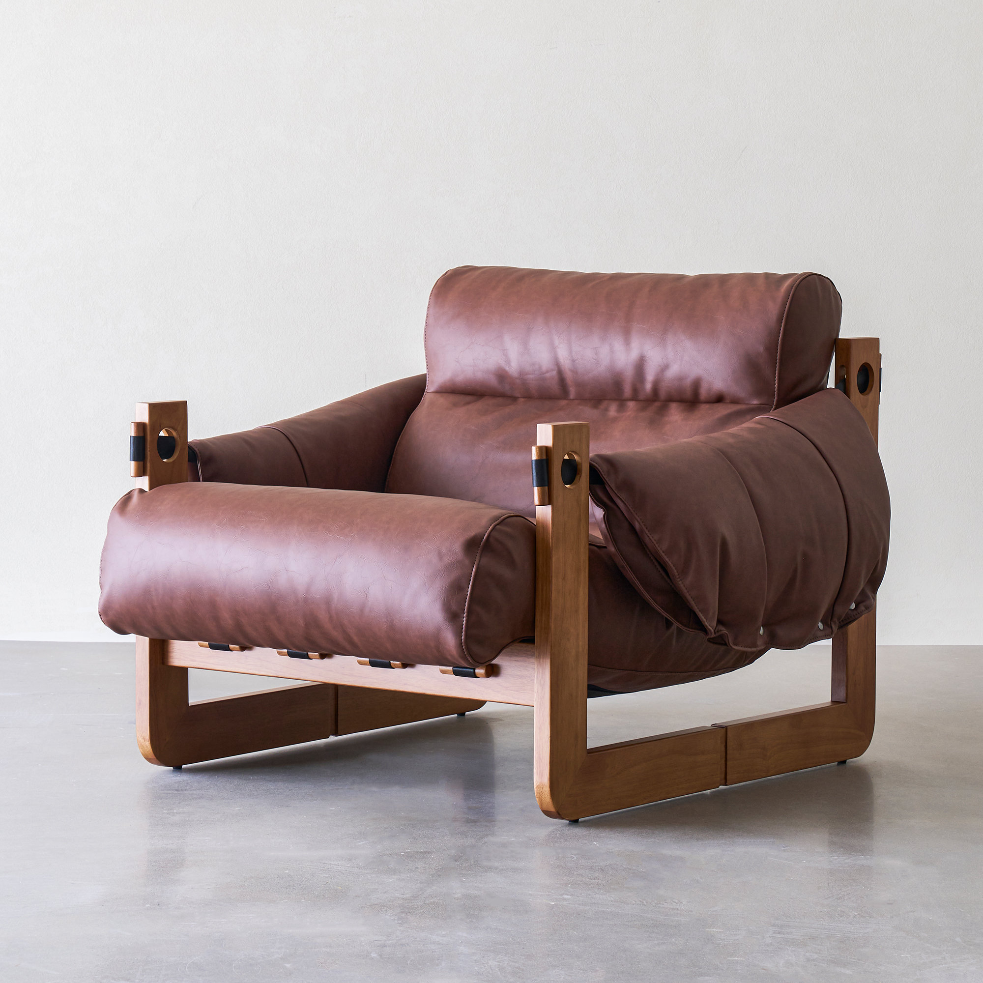 Latitude Run® Silk Cotton Filling,Retro-Style Solid Wood Leisure Chair ...