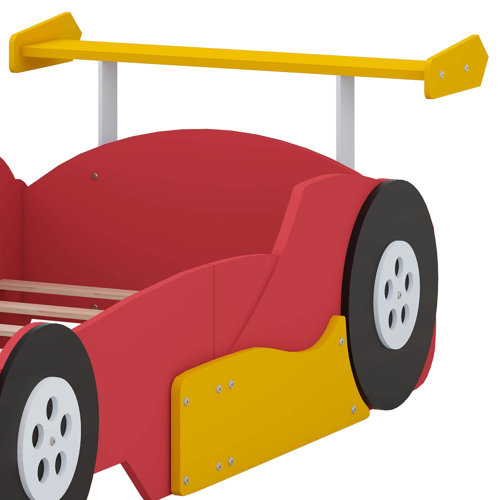 Youzi Unfinished Race Car-Shaped Platform Bed with Wheels | Wayfair