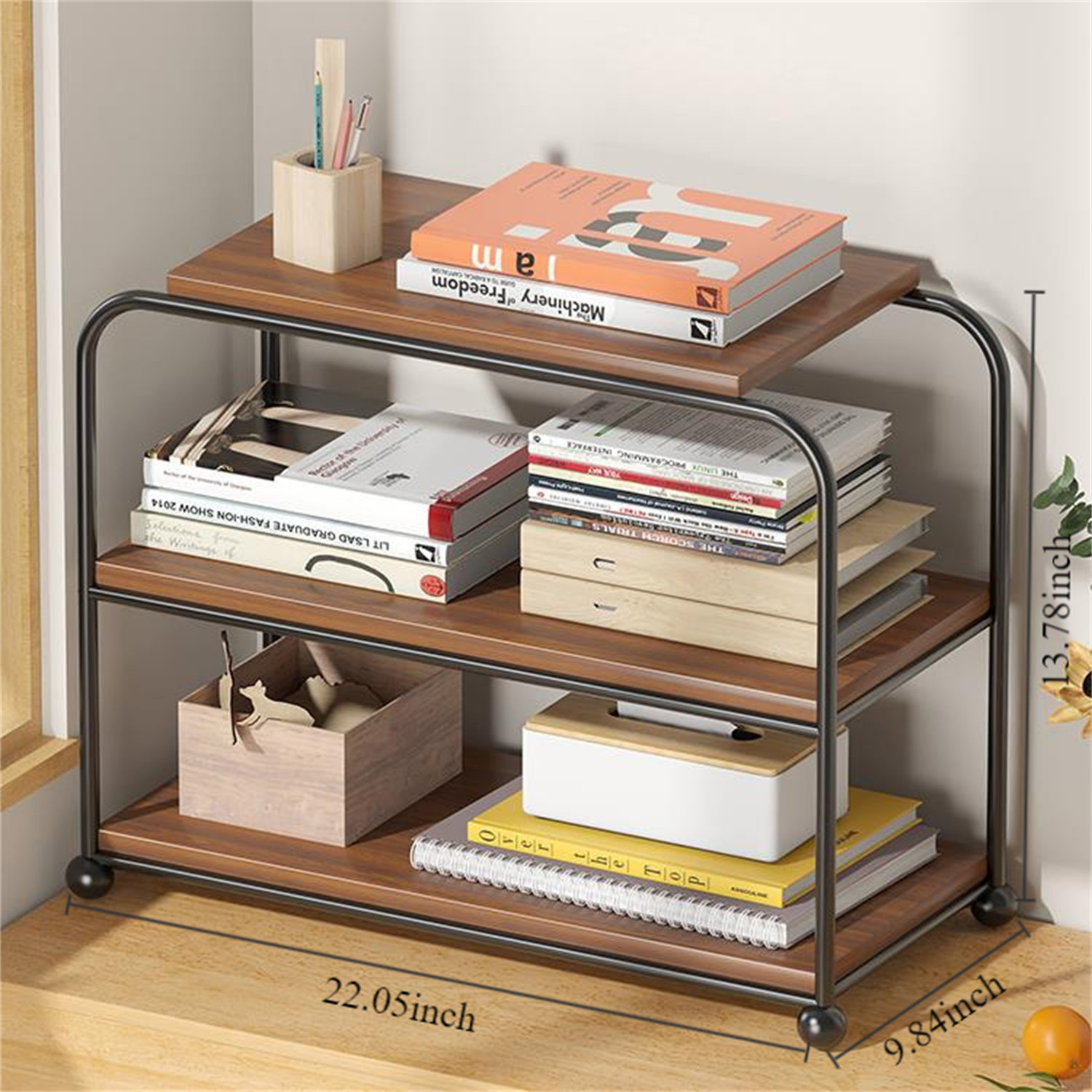Hokku Designs Desktop Multi-Layer Bookshelf, Desk Organizer, Office ...