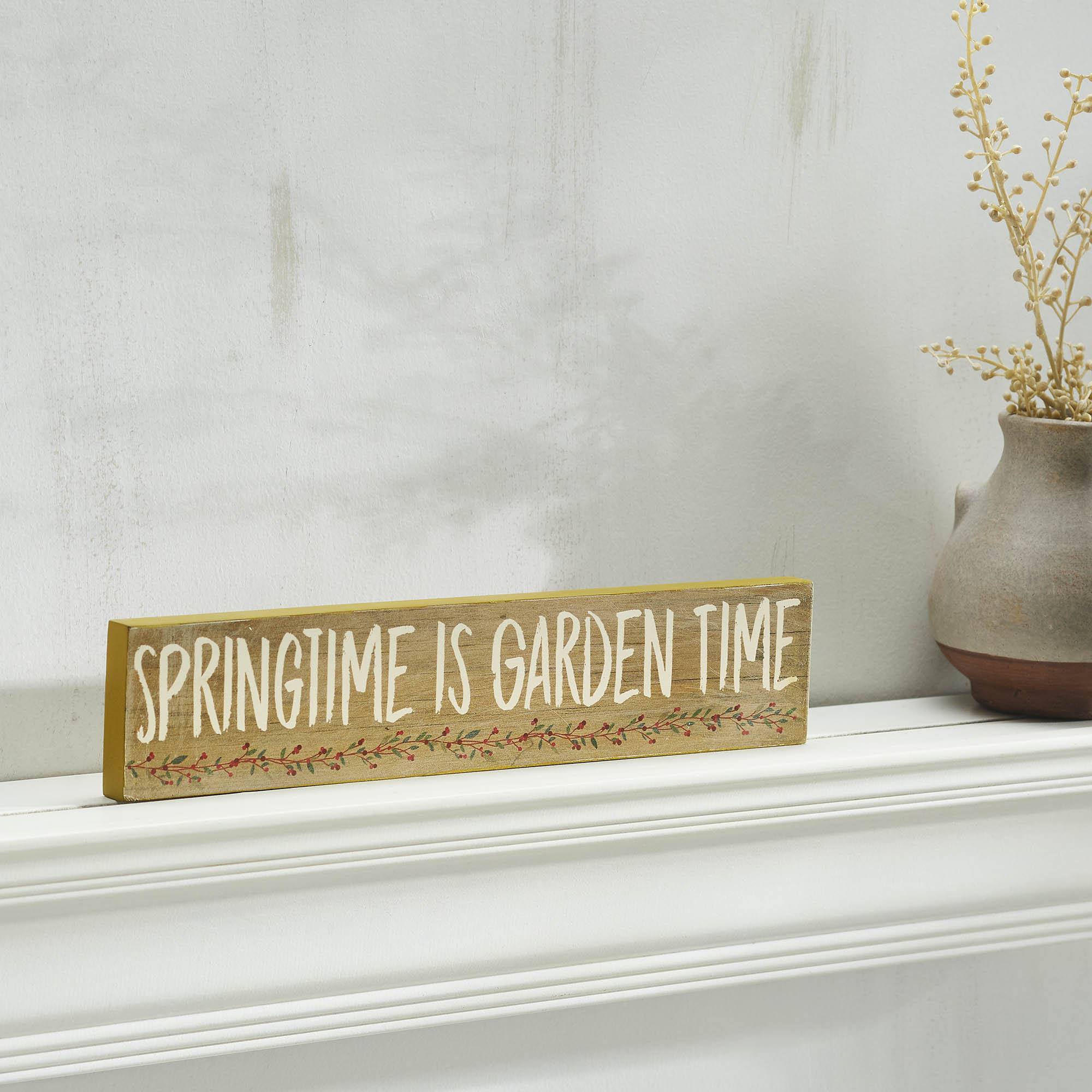 VHC Brands Spring In Bloom Springtime is Garden Time Khaki MDF Sign ...