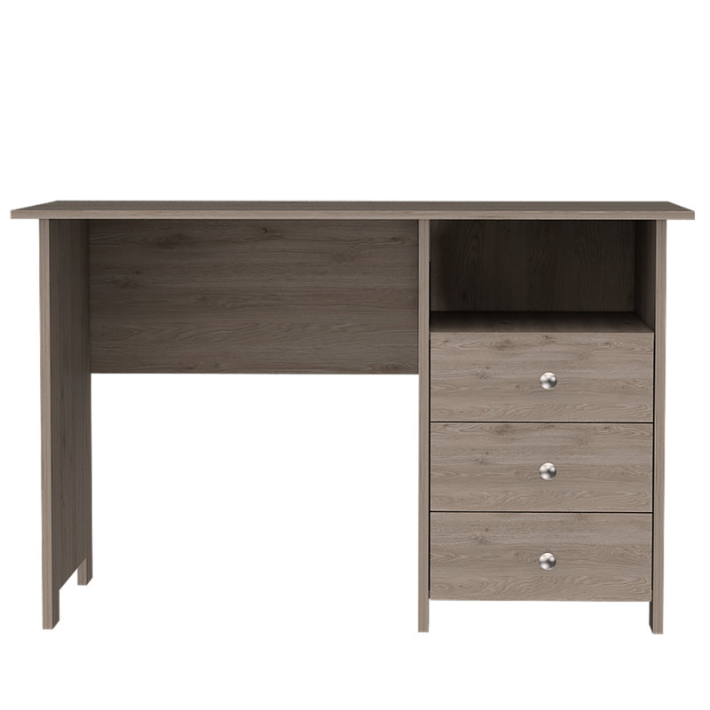 Latitude Run® 3 Drawers Computer Desk with Open Storage Cabinet | Wayfair