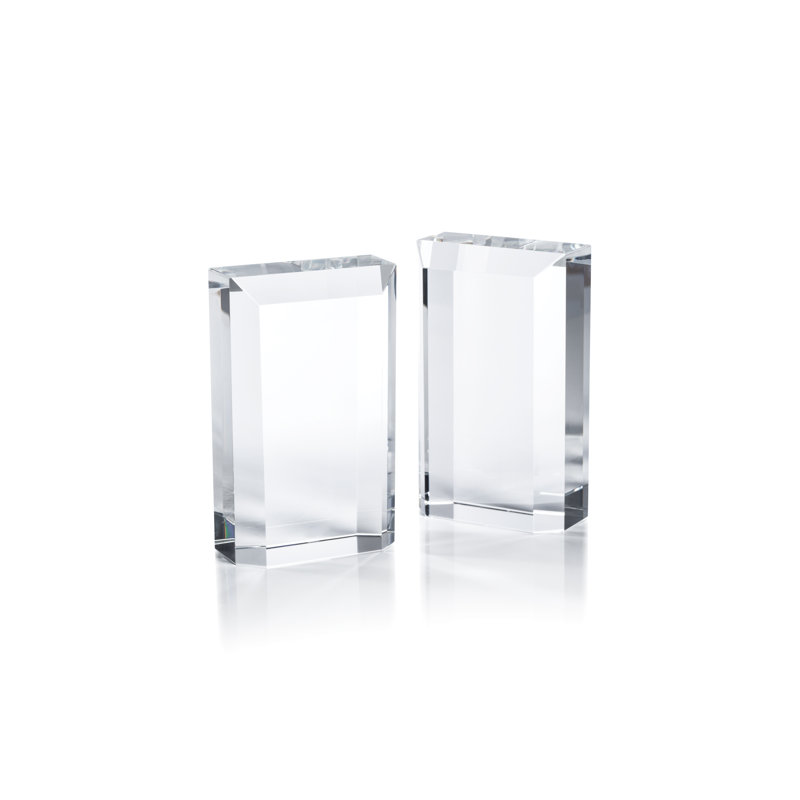 Zodax Carmac Crystal Glass Bookends | Wayfair