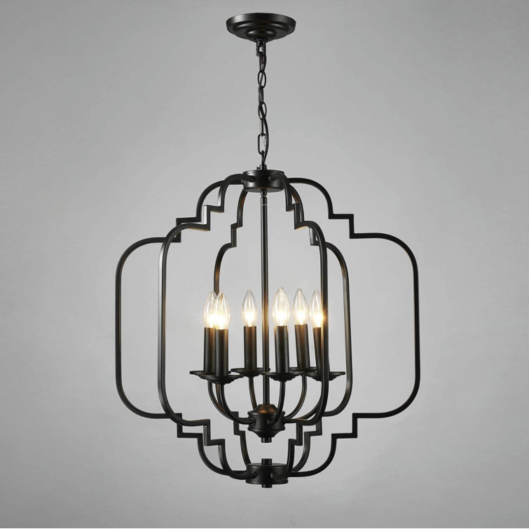 One Allium Way® 6 - Light Dimmable Lantern Geometric Chandelier | Wayfair