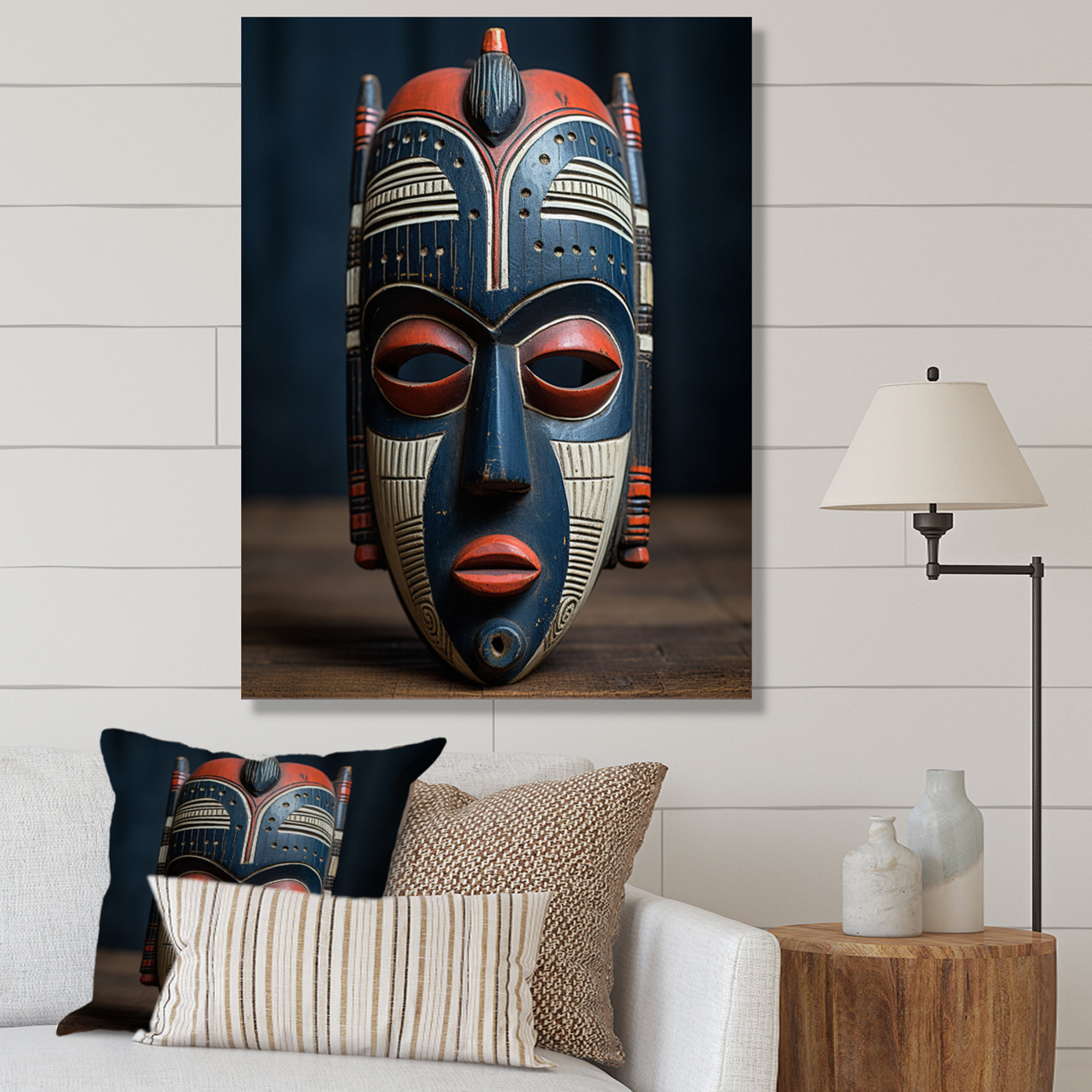 Bungalow Rose Brookestead African Tribal Baule Mask II - Print | Wayfair