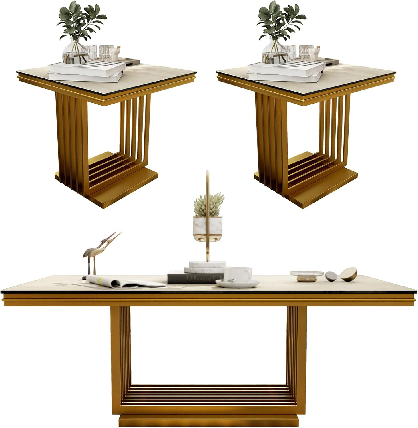 Everly Quinn 3 Piece Tempered Glass Living Room Table Set - Wayfair Canada