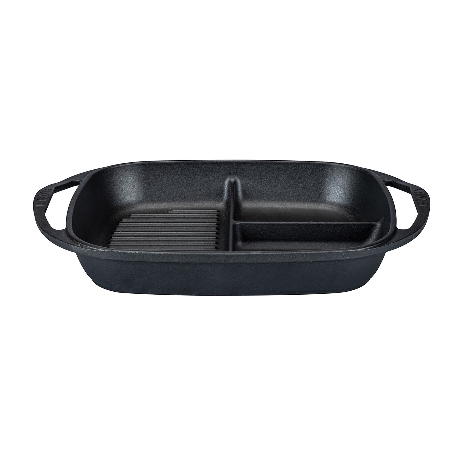 LAVA CAST IRON Lava Enameled Cast Iron Skillet 10 inch-3-Section Square ...
