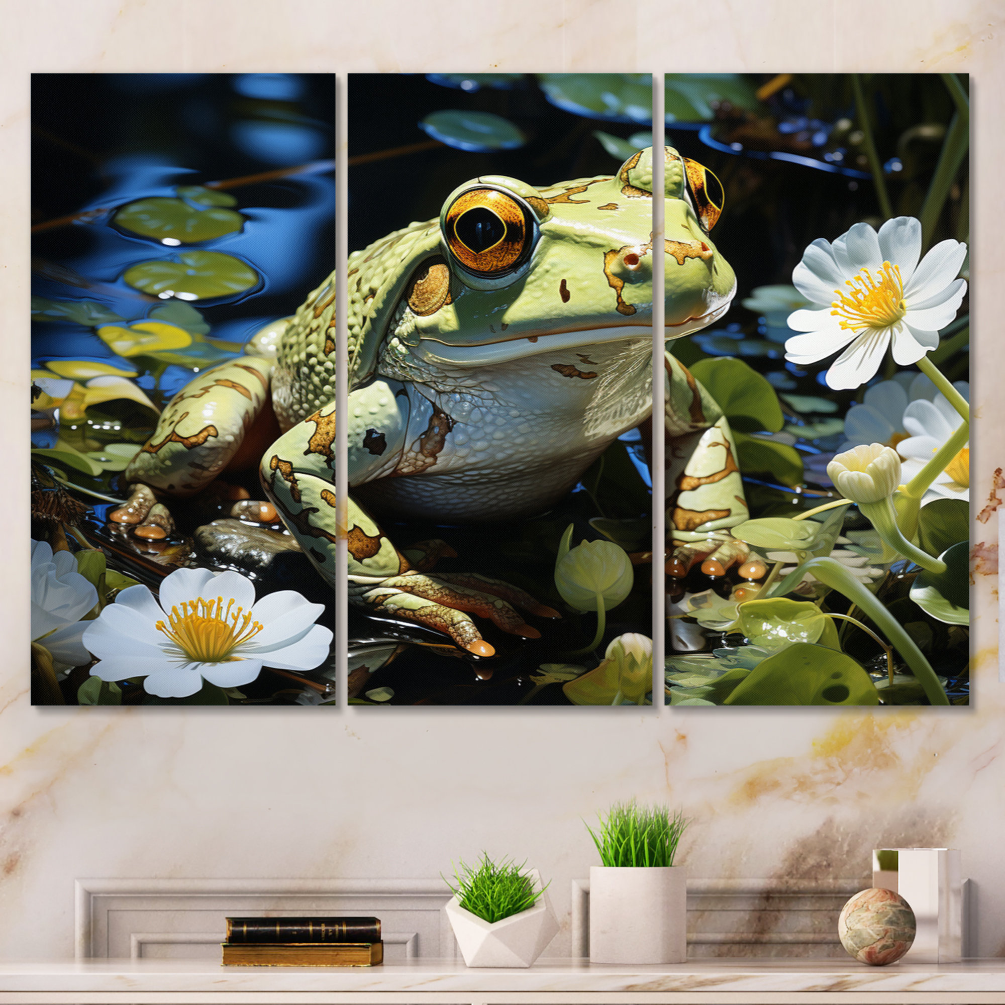 Winston Porter Frog Freedom On Canvas 3 Pieces Print | Wayfair